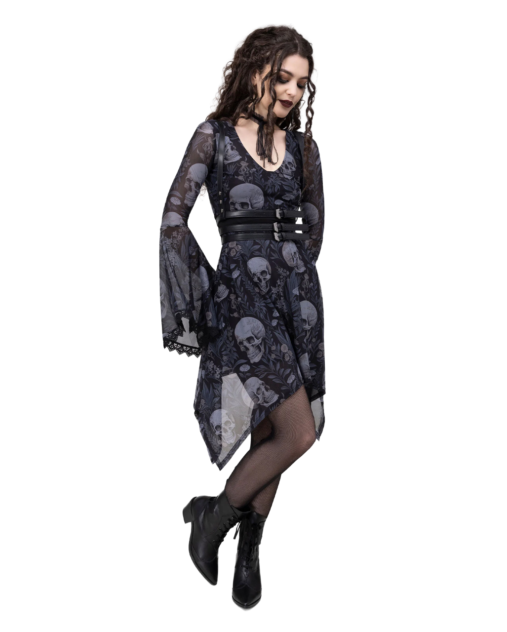 KILLSTAR Death's Head Skater Dress ★ Gothic dress | Horror-Shop.com