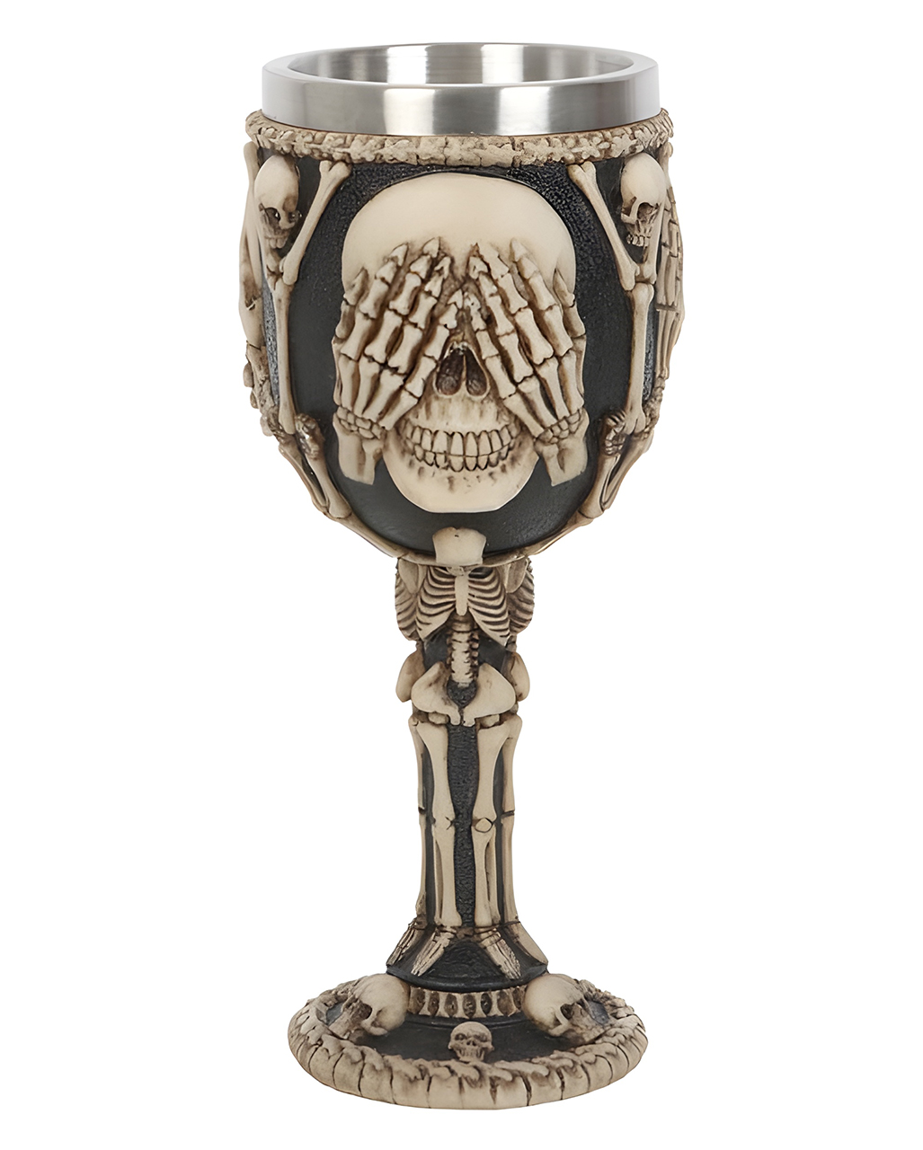 Skull Goblet With 3 Skulls & Bones As Motif 19cm ★ | Horror-Shop.com