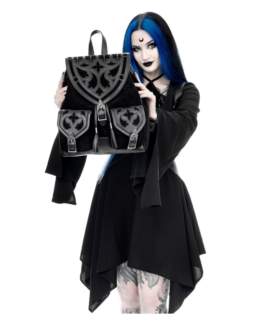 Cathedralis Buckle Backpack ★ Gothic accessory | Horror-Shop.com