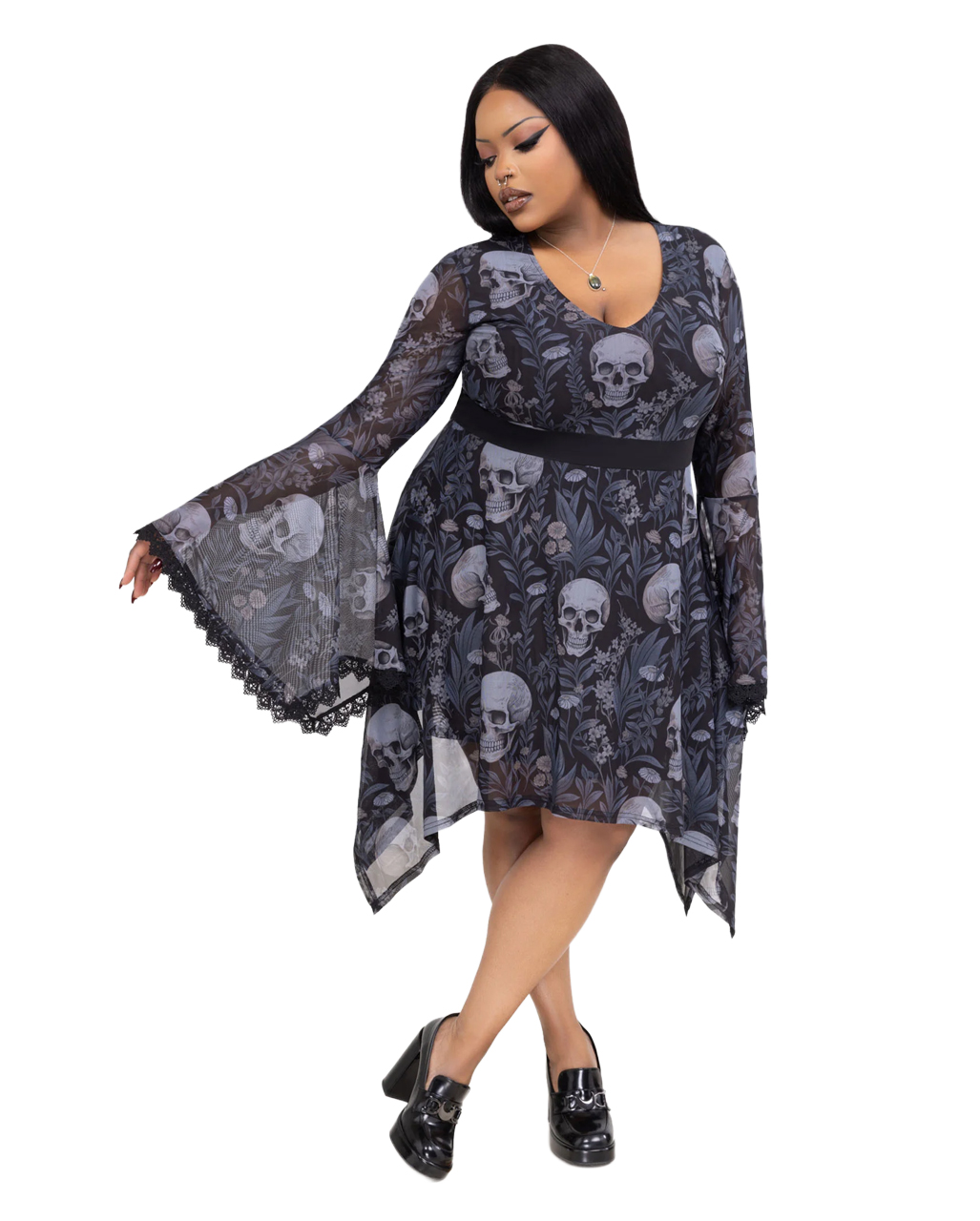 KILLSTAR Death's Head Skater Dress ★ Gothic dress | Horror-Shop.com